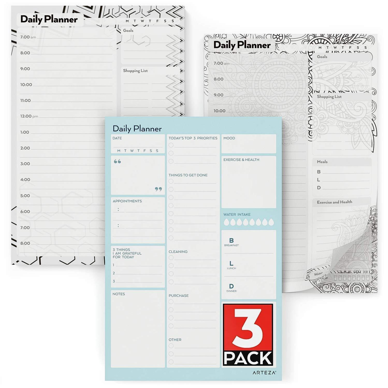 Daily Planner Pad, 15.2 cm x 22.9 cm, 80 Sheets — Arteza.co.uk