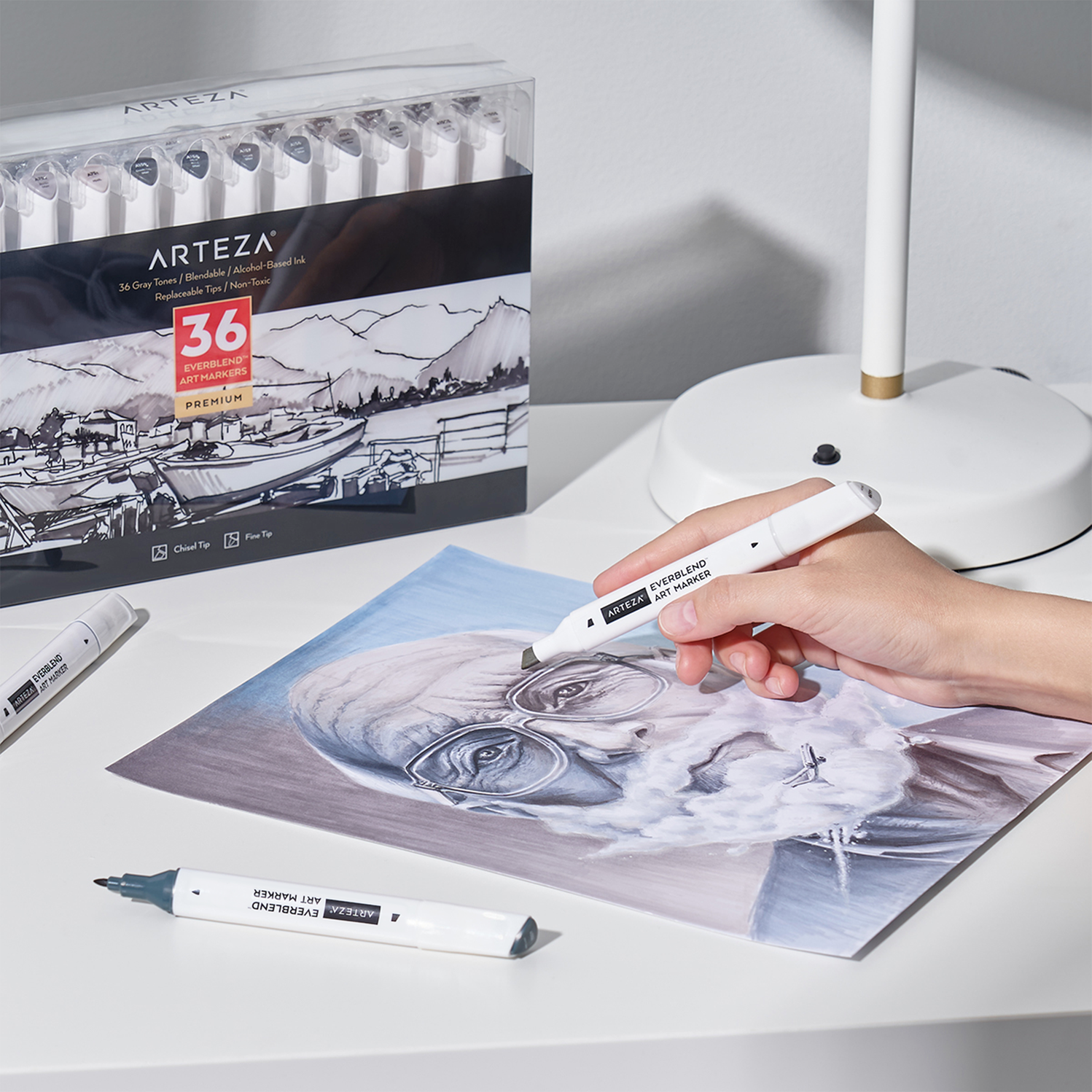 EverBlend Art Markers, Grey Tones - Set of 36 — Arteza.co.uk