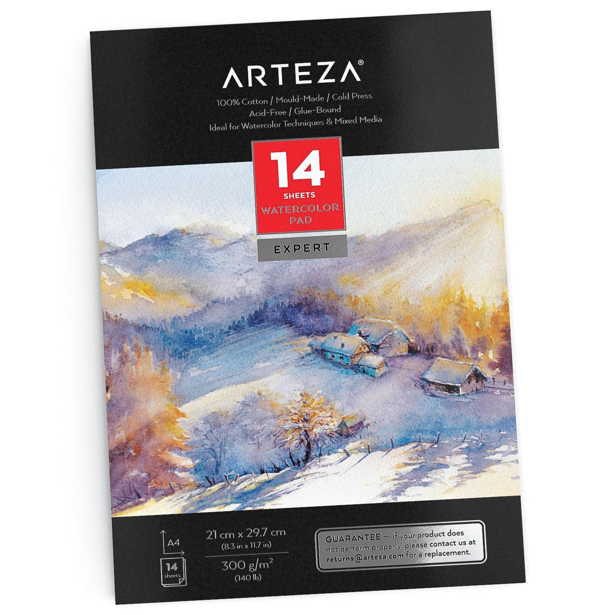 Arteza Cotton Paper ARTEZA Watercolor Paper Canvas Pad - 100% Cotton ...
