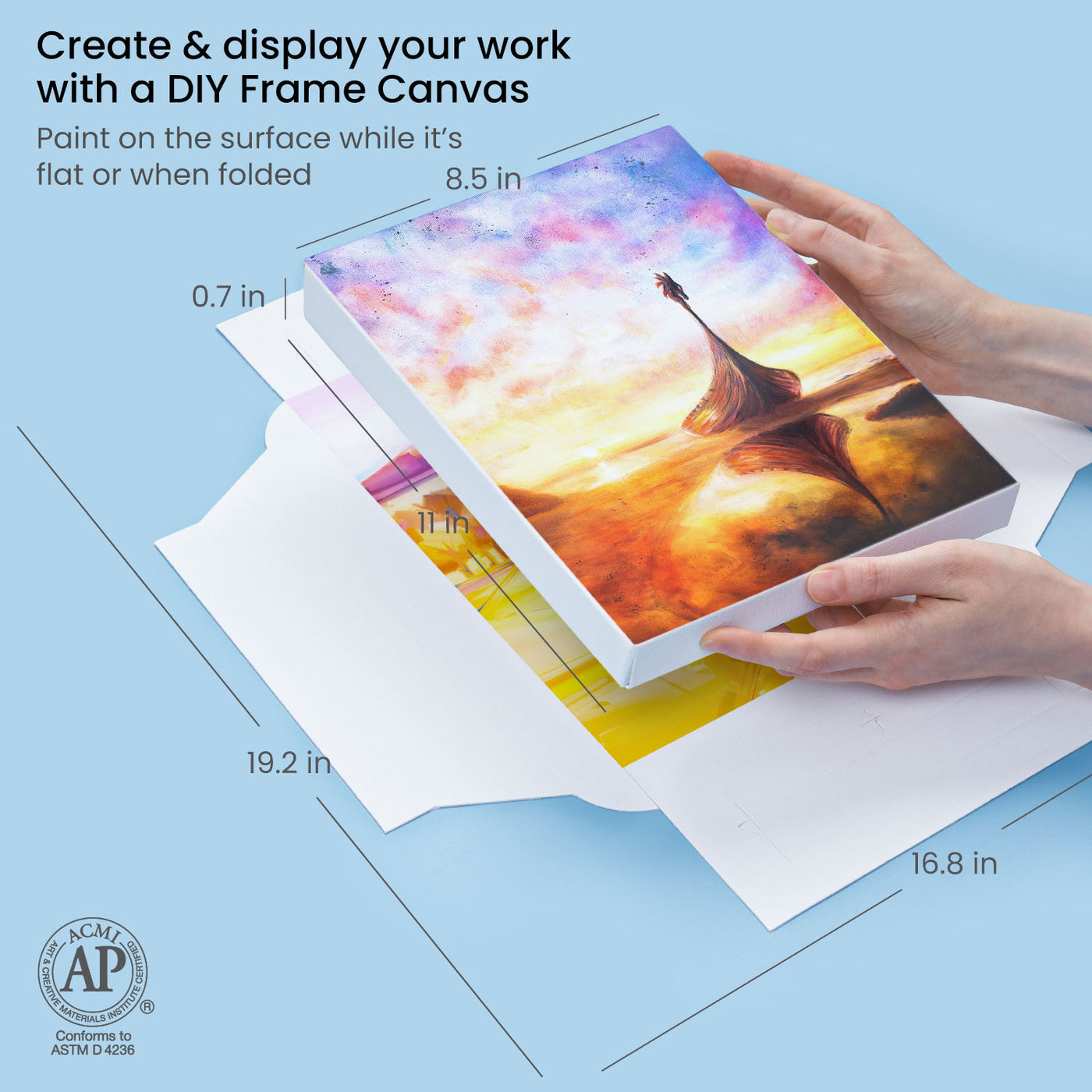 DIY Foldable Canvas Frame, 21.6cm x 27.9cm - 5 Sheets — Arteza.co.uk
