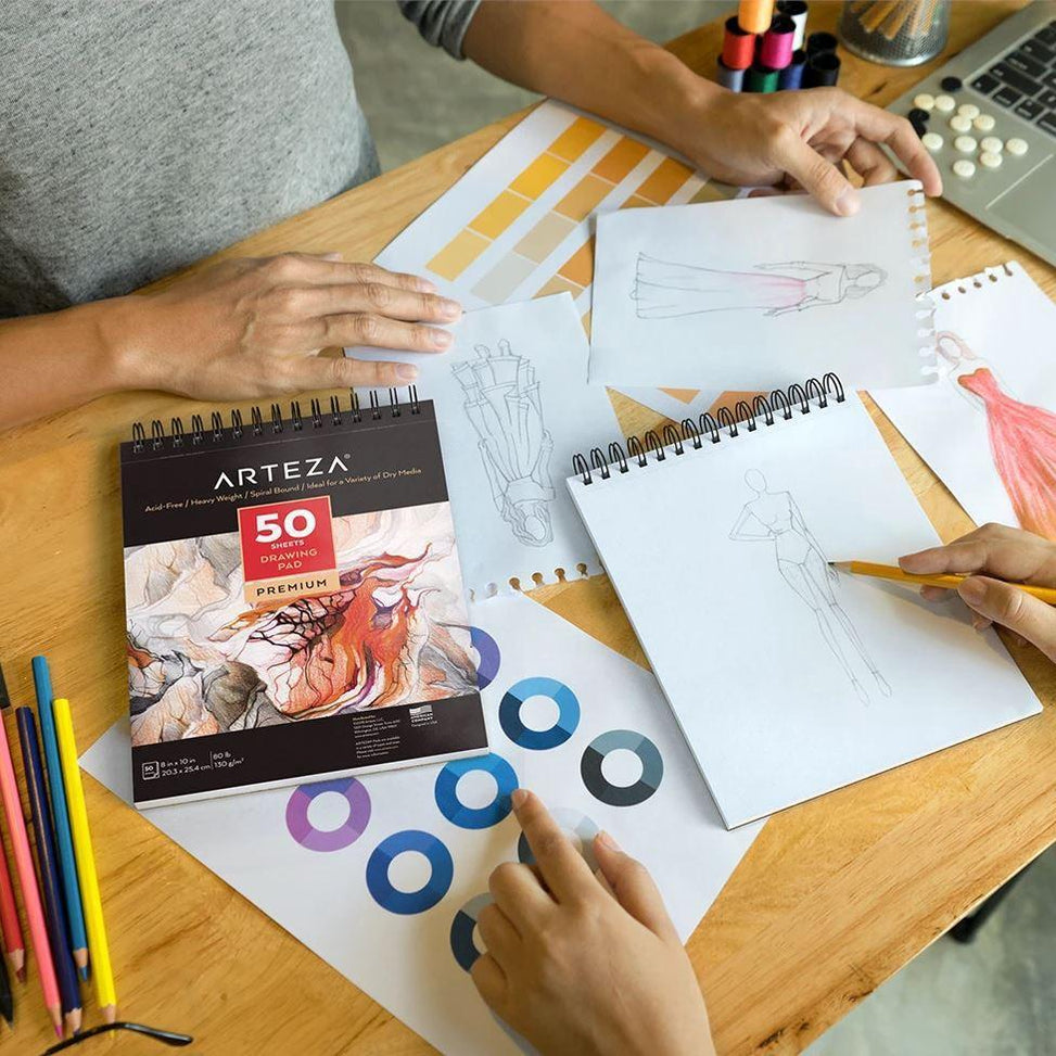 Drawing Pad, 20.3cm x 25.4cm - 50 Sheets — Arteza.co.uk