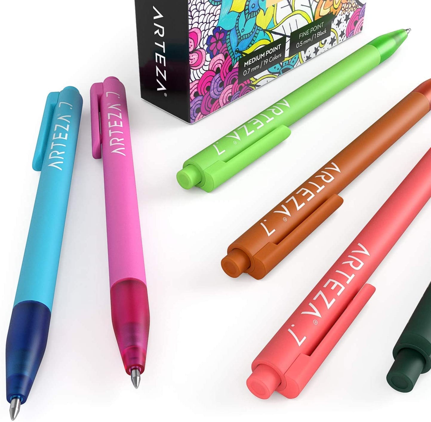 Retractable Gel Ink Pens, Assorted Colours - Set of 20 — Arteza.co.uk