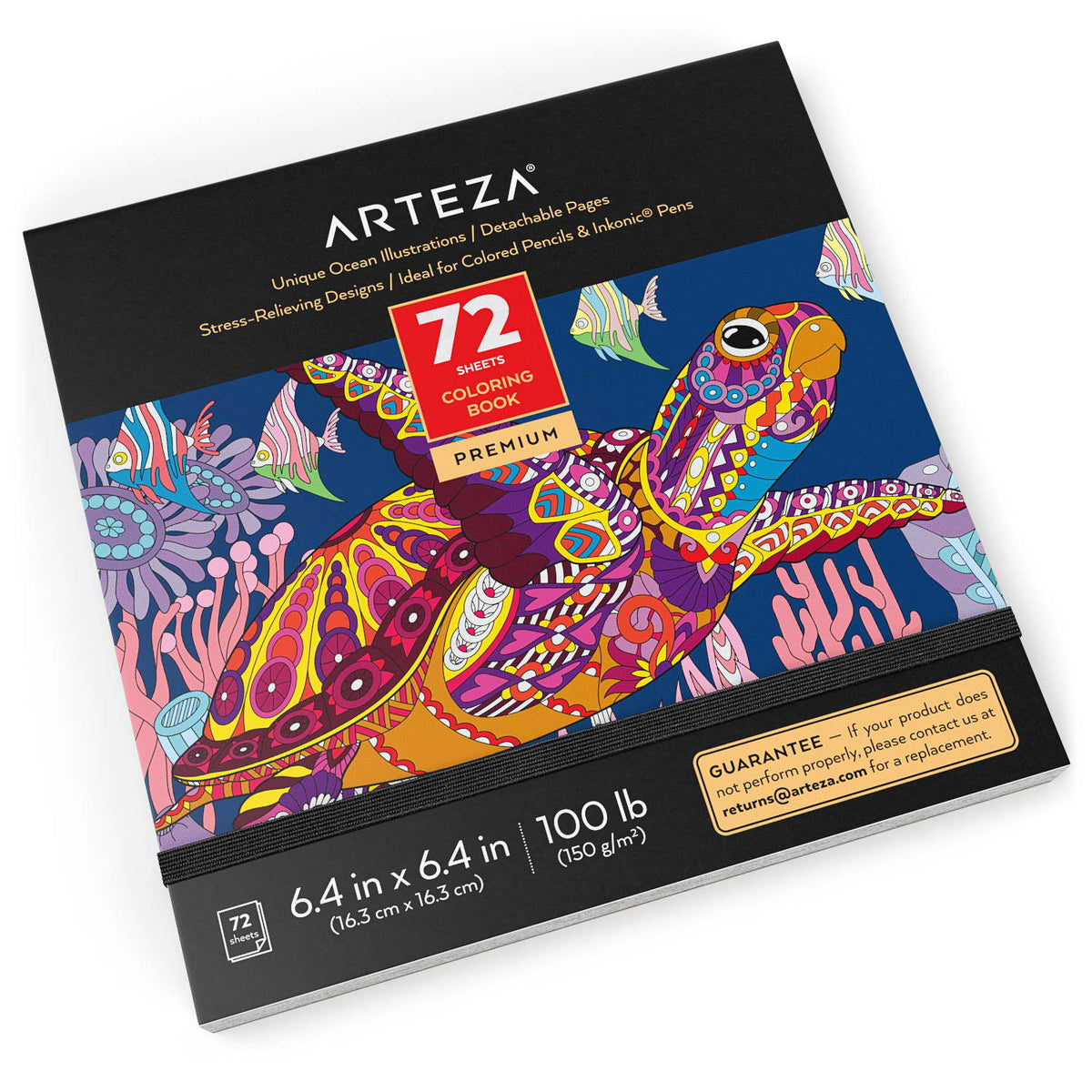 Colouring Book, Ocean Illustrations, 72 sheets — Arteza.co.uk