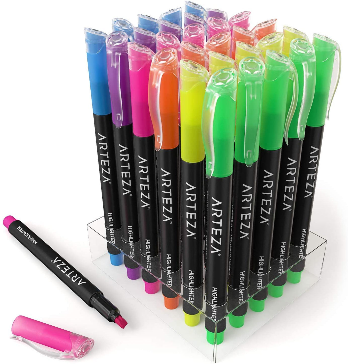 Highlighters, Neon, Narrow Chisel Tips - Set of 30 — Arteza.co.uk