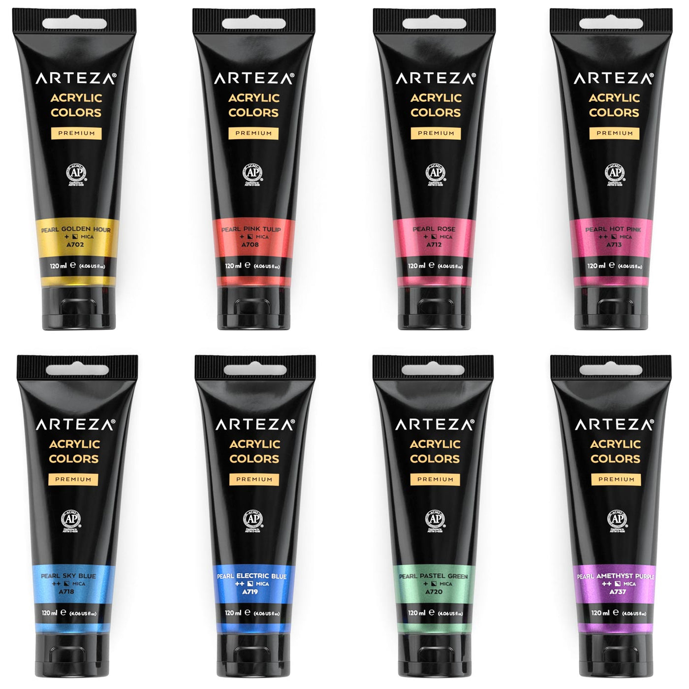 Metallic Acrylic Artist Paint, Jewel Tones, 120ml Tubes — Arteza.co.uk